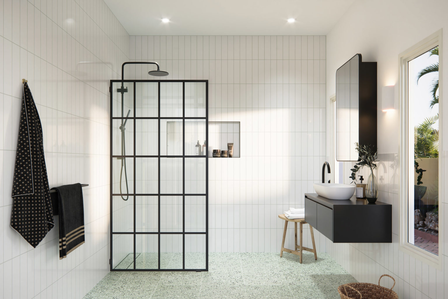 Esprit - Shower Single Fixed Panel French Silk Screen | GlassWarehouse.us