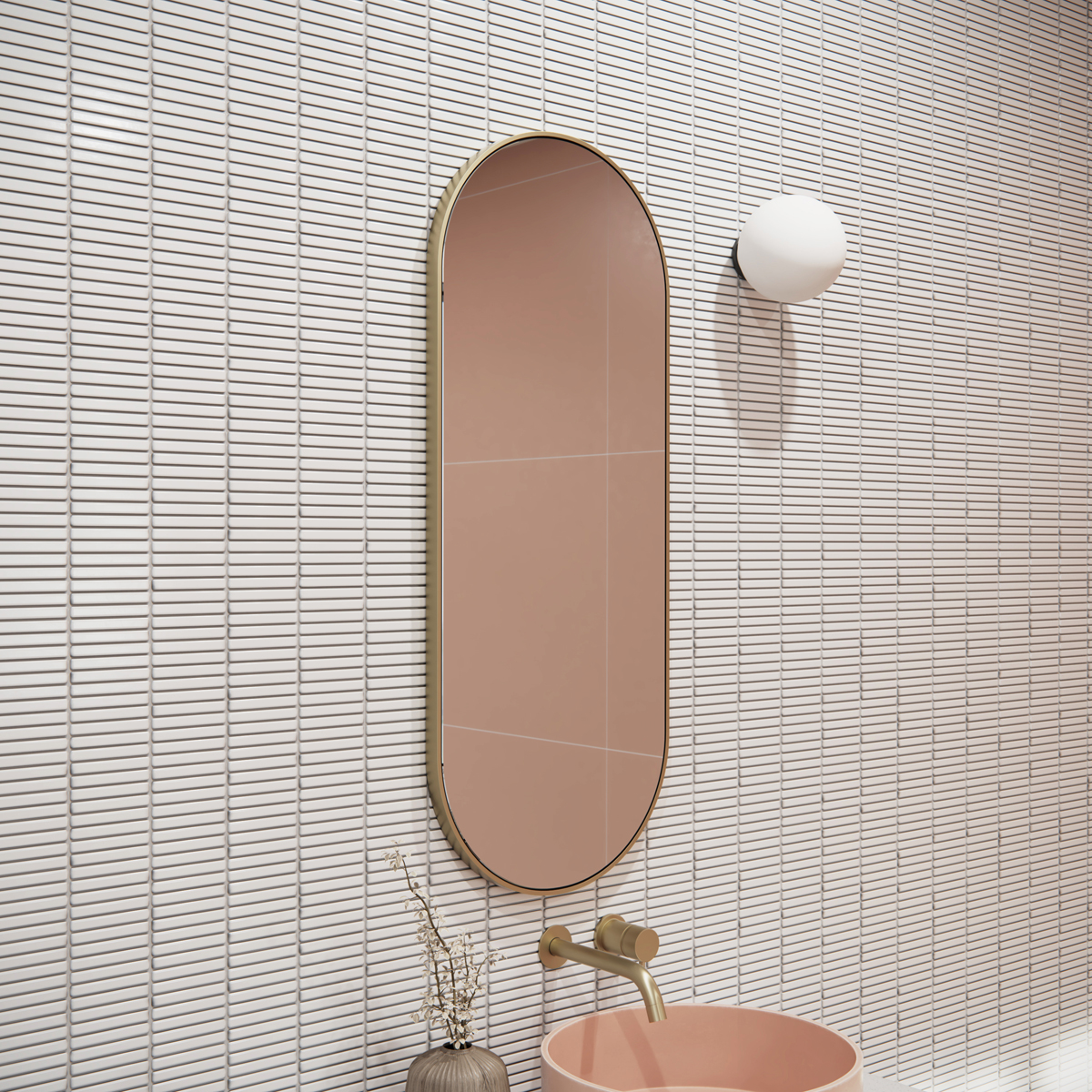 Inara - Steel Frame Pill Shape Mirror | GlassWarehouse.us