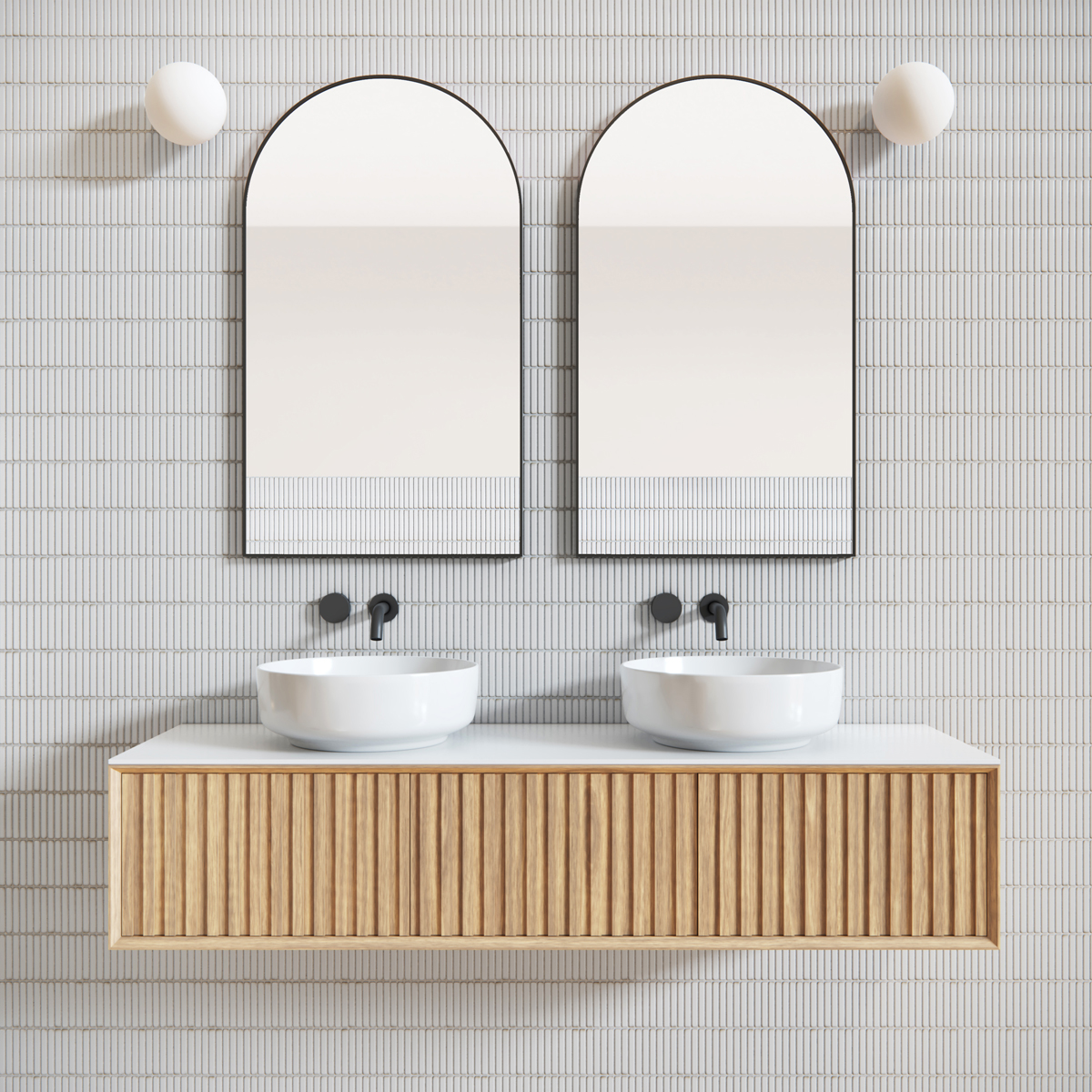 Kira - Steel Frame Arch Vanity Mirror | GlassWarehouse.us