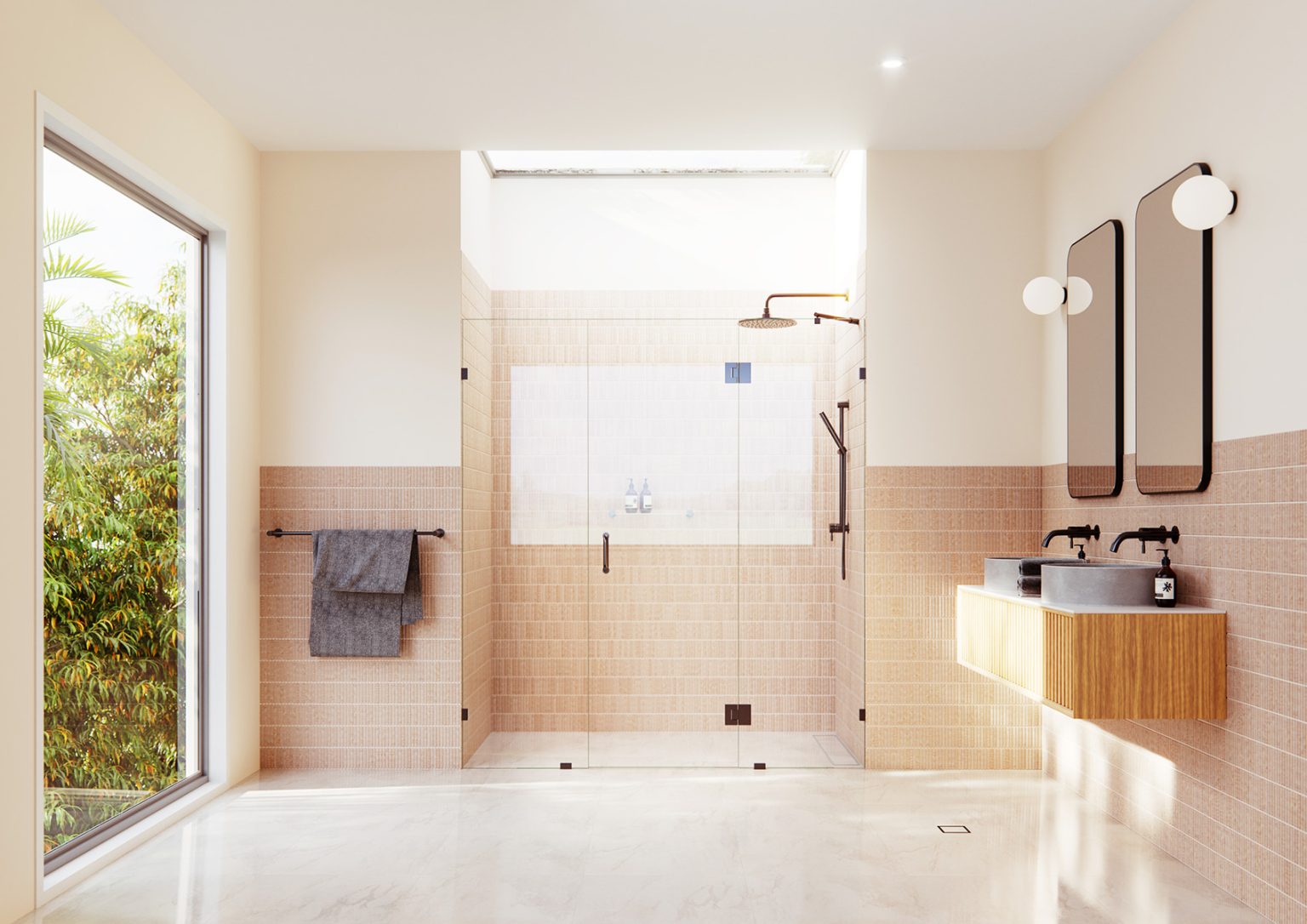 Stellar - Shower 3 Panel Inline Glass Hinge Door | GlassWarehouse.us